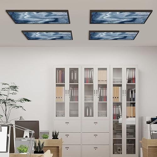 Tinted Fluorescent Light Covers DIY Woven Cane Ceiling Panels For