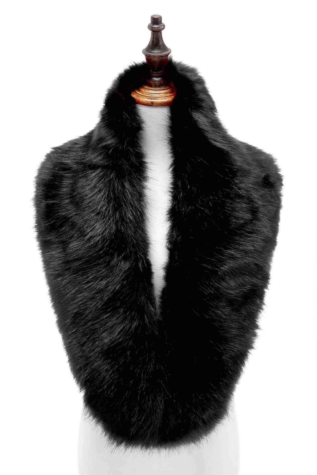 Changuan Extra Large Women's Faux Fur Collar Warmer Scarf Wrap for ...