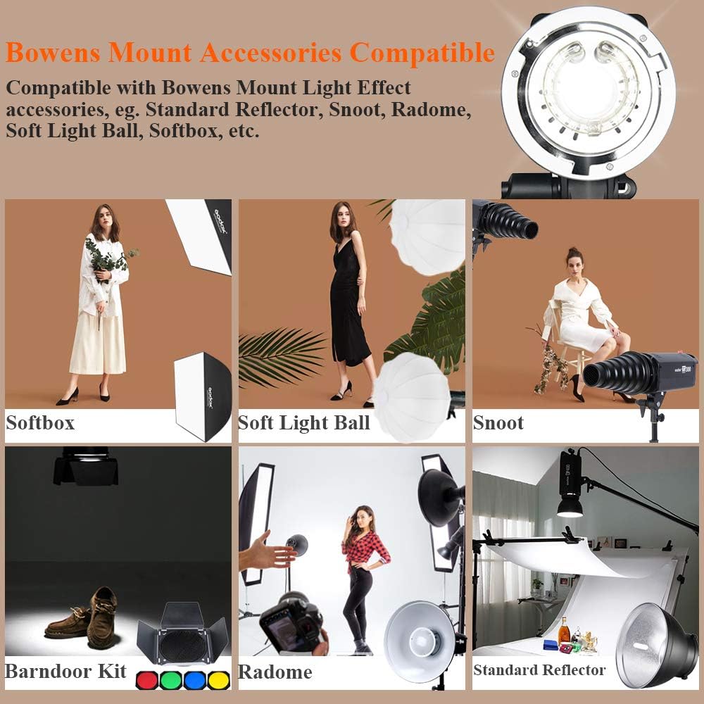 Godox MS200 Studio Strobe 200Ws Studio Flash GN53 Bowens Mount ...