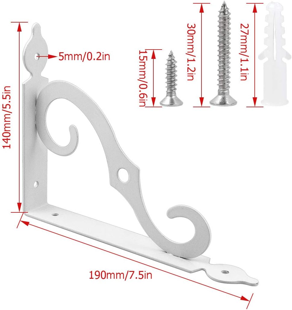 STARVAST 4 Pcs Heavy Duty Shelf Brackets, [Upgrade] 185 x 140mm ...