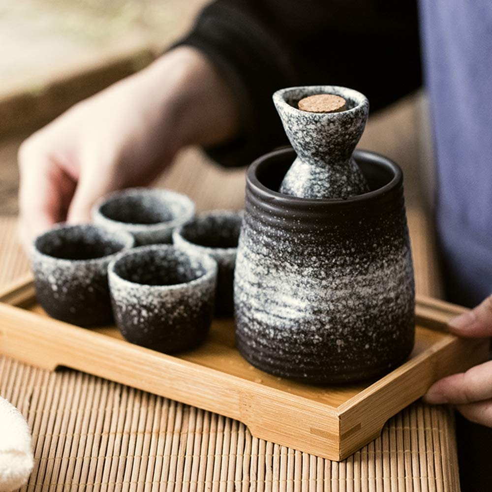 Sake Pots & Sets Home & Garden Store DQM 5 PCS Sake Set with Warmer ...
