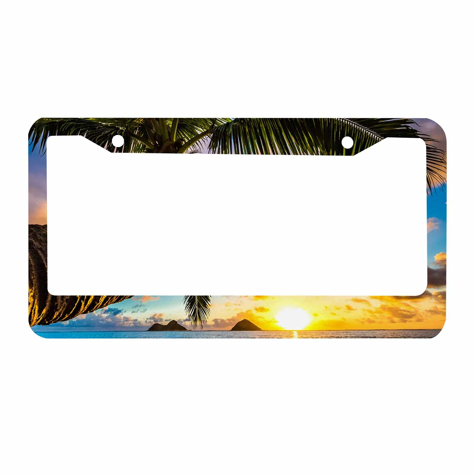 Nicokee Beautiful Lanikai Decorative License Plate Frame Kailua Sunrise ...