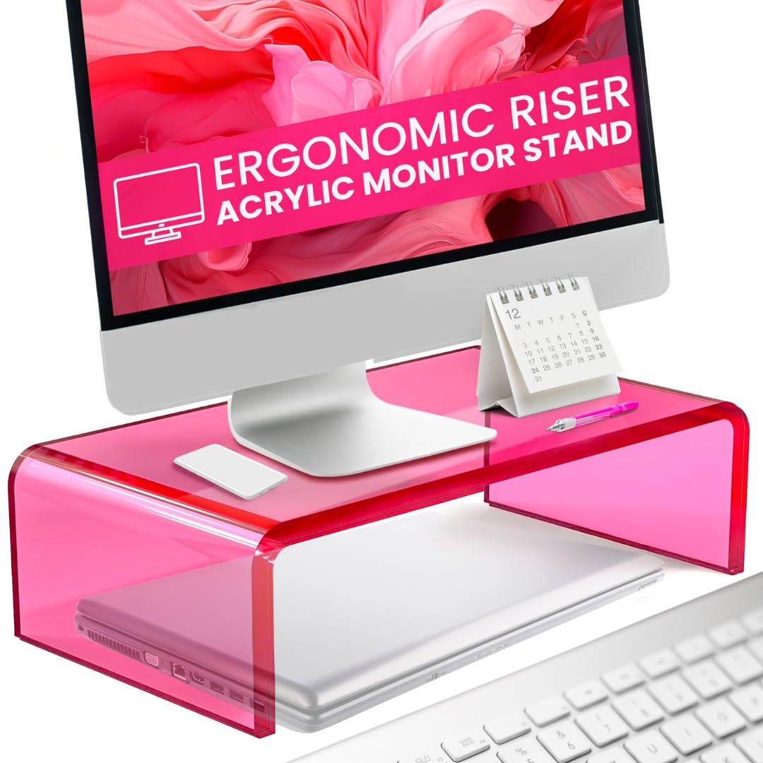 Mua NovaMode Acrylic Monitor Stand, Pink Computer Riser, Pink Desk ...