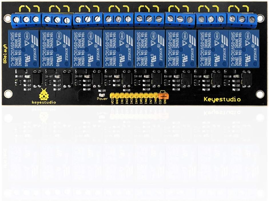 KEYESTUDIO Relay Module DC 5V 8-channel Relay Module Board Shield with Optocoupler for Arduino ...