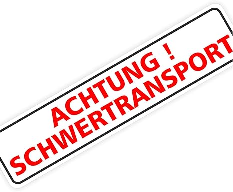 Magnetschild Magnettafel Achtung Schwertransport 600x140 mm 1 mm stark ...