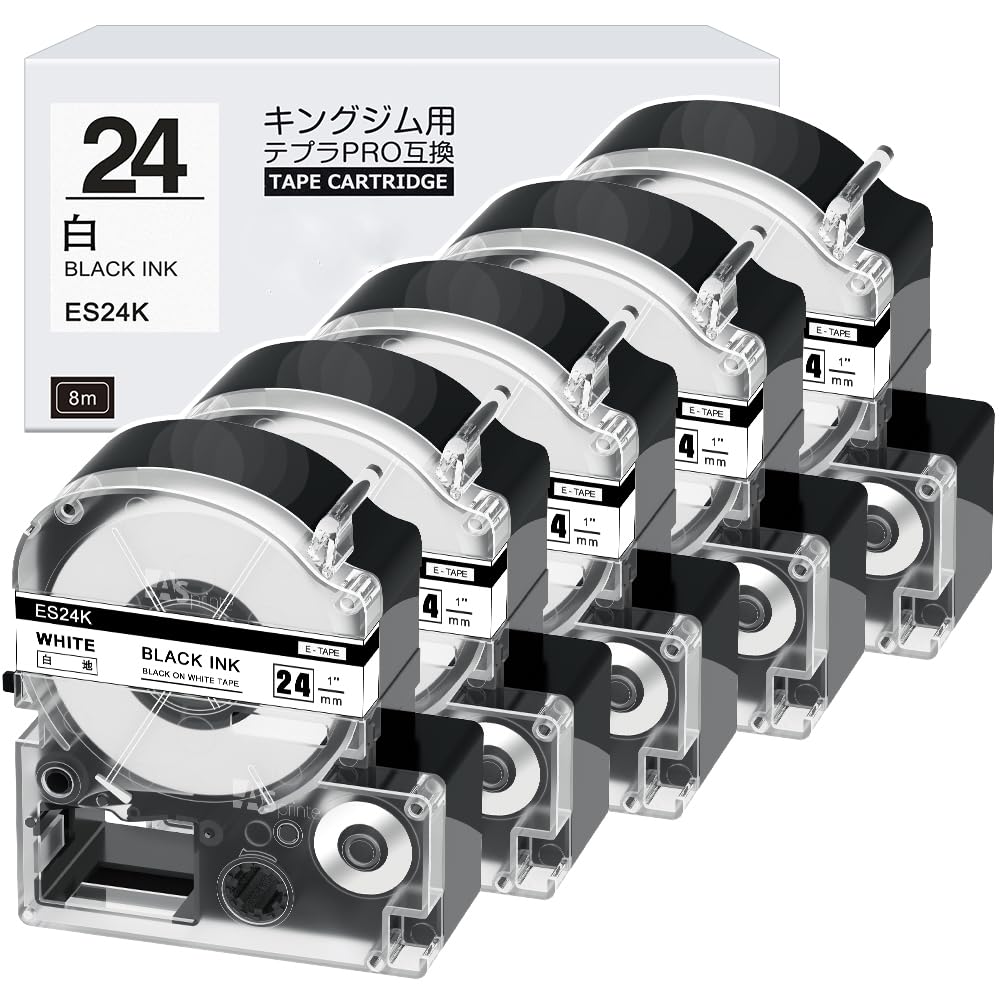 Mua 24mm White & Black Letter Tape Cartridge Compatible with ES24K for ...