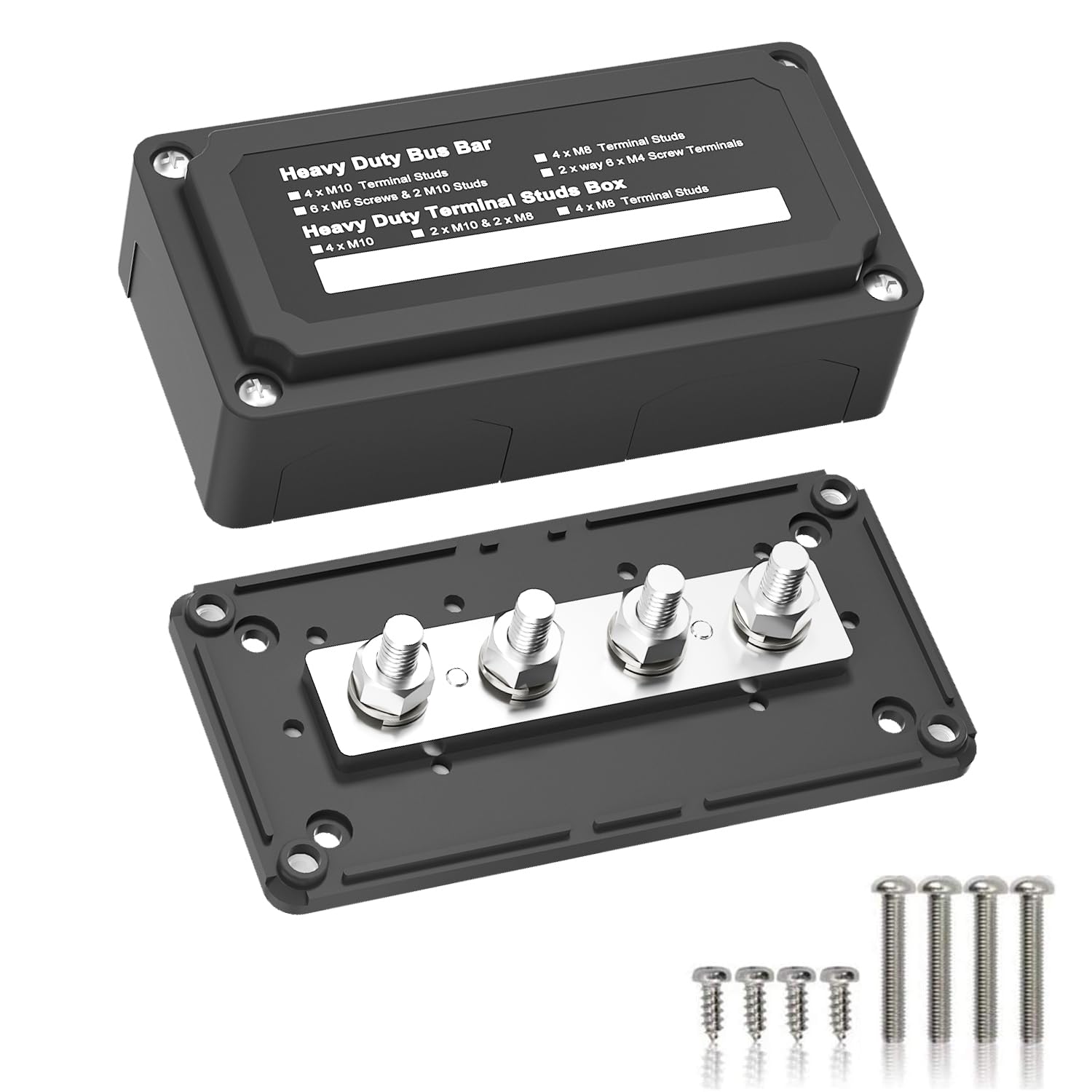 Jamgoer 300A Bus Bar 12V Waterproof Marine Bus Bar Heavy Duty Module Design Power Distribution ...