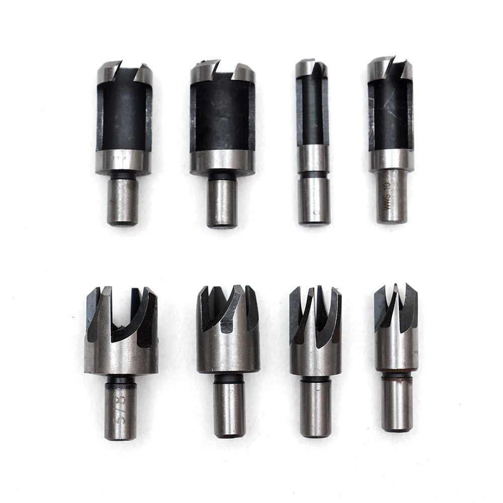 8Pcs Wood Plug Cutter Drill Bit Sets Roundwood Wood Plug Tenon Drill ...