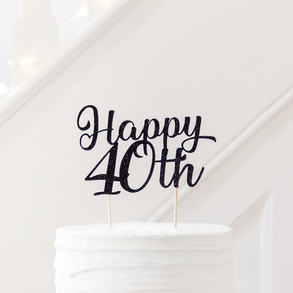 Happy 40th Personalised Cake Topper. Birthday Cake Decoration. Party ...