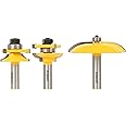 YONICO Router Bits Set Cabinet Door Raised Panel 3 Bit Round Over 1/2 ...