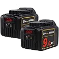Amazon.com : 2 Pack TENMOER DCB200 20V 9.0Ah Replacement Battery Compatible with Dewalt 20V ...