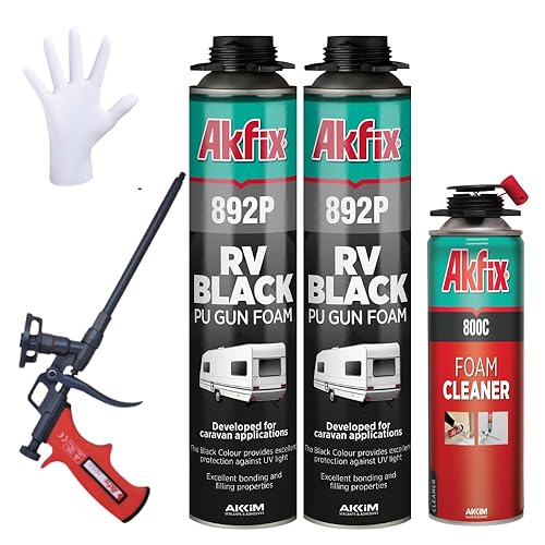 Akfix 892P Black Spray Foam Sealant (2x24oz)- UV Resistant Polyurethane ...