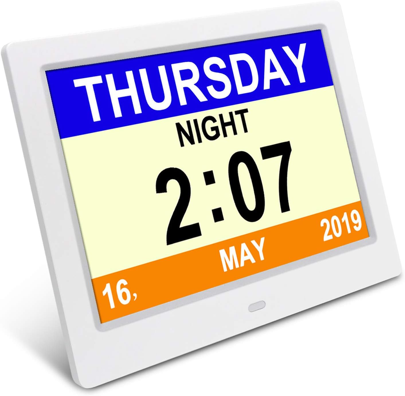 SSA 8 Inch Digital Alarm Clock, Digital Calendar Day Clock for Dementia ...