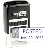 Amazon.com : POSTED With Date Space Self-Inking Stamp -Blue : Business Stamps : Office Products