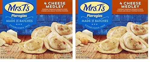 Mrs. T's Four Cheese Pierogies Frozen Box,12 Ct, 16 Oz (Pack of 2) in ...