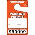 Amazon.com : 50 Pack Orange Parking Permit Hang Tags for Rear View ...