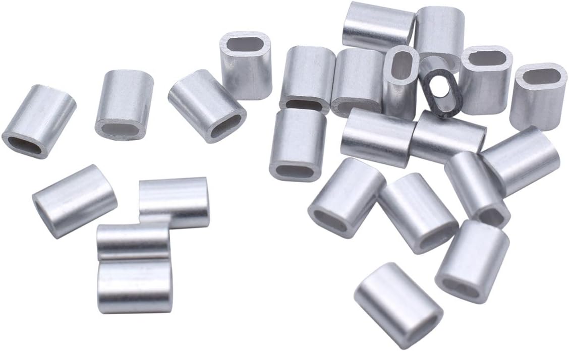 Aluminum Sleeves Clip Single Oval Hole Cable Crimps for 2.5mm （3/32 ...