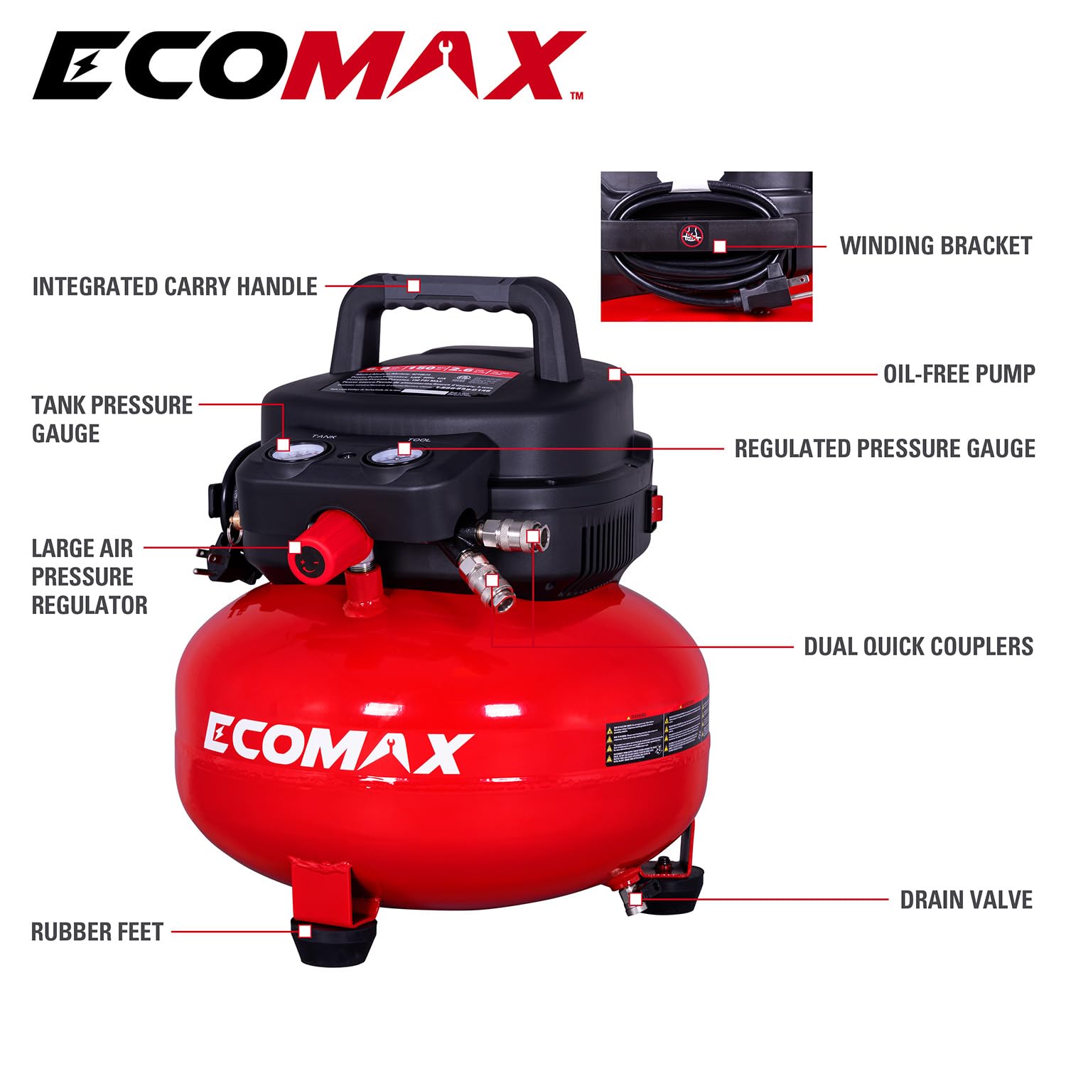 Mua Air Compressor, Portable Air Compressor, 6 Gallon, Pancake Air ...