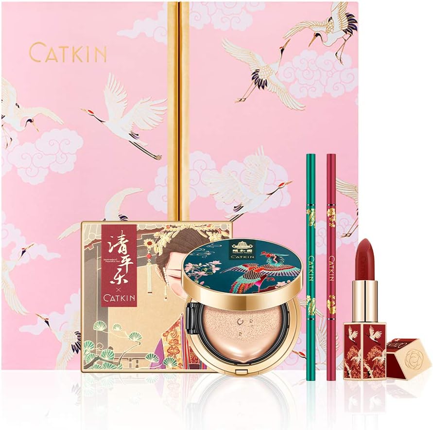 CATKIN Makeup Set Lipstick Eyeshadow Pallete Cushion Foundation Eyebrow ...