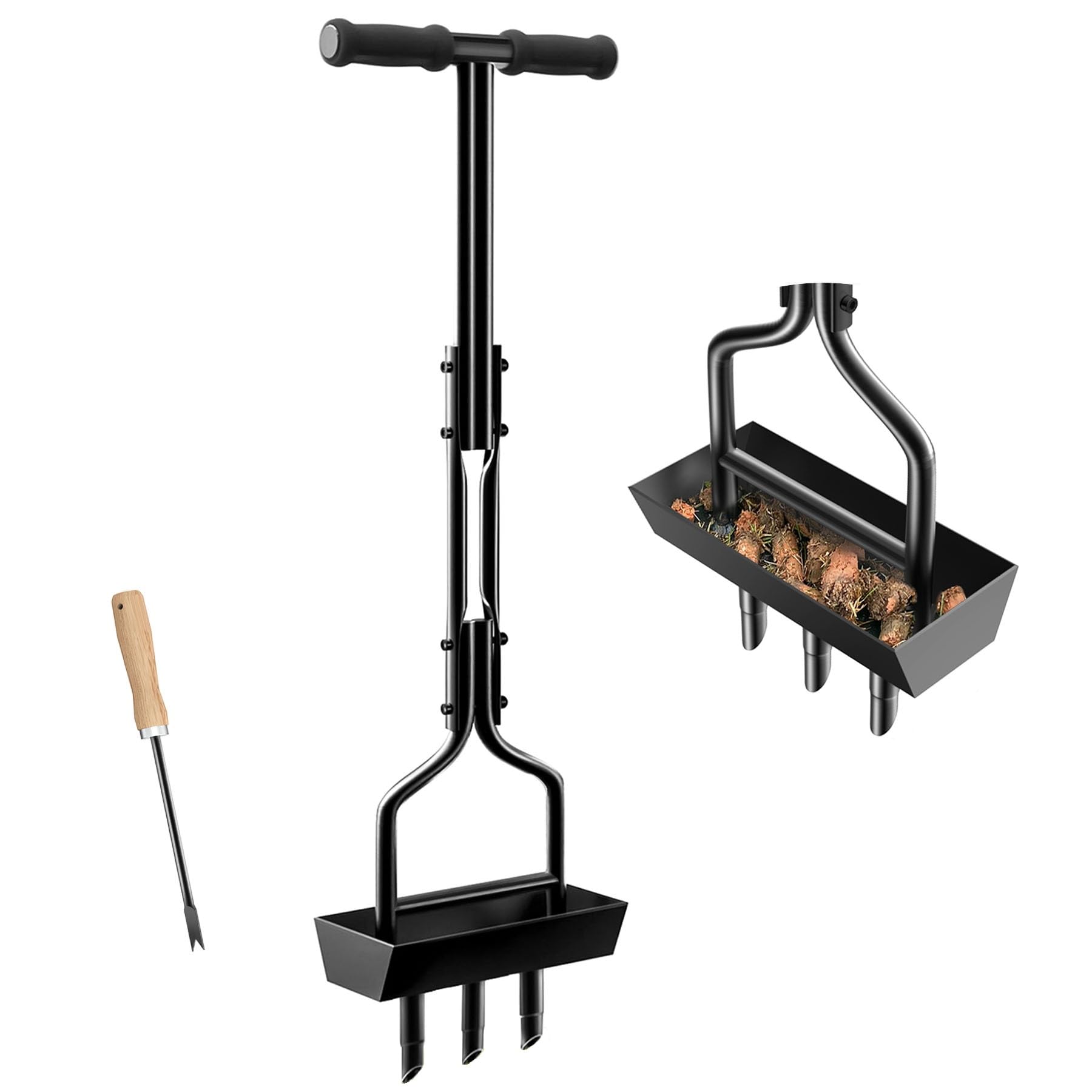 JONONMAS Lawn Aerator, Lawn Core Aerator Lawn Tool with Storage Tray, T ...