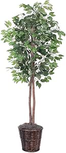 Amazon.com: Vickerman 6-Feet Artificial Ficus Tree in Decorative Brown ...