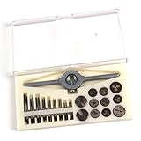 Vzer Lot de 31 mini tarauds et filières en acier rapide M1 M1.1 M1.2 M1.4 M1.6 M1.8 M2 M2.2 M2.5 ...