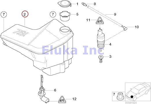 Amazon.com: BMW Genuine Washer Fluid Reservoir - Windshield Container ...