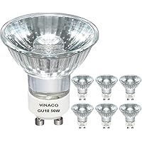 GU10 Halogen 50W Bulbs, 6PCS GU10+C 120V 50W Halogen Light Bulbs, GU10 ...