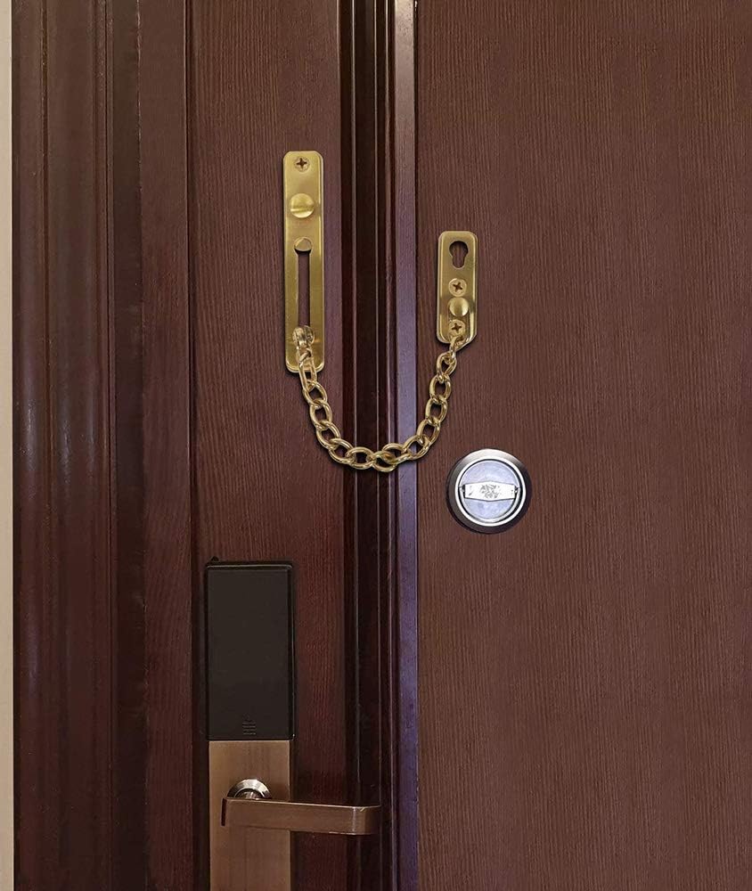 Door Chain Lock, Stainless Steel Security Chain Guard with Spring Anti ...