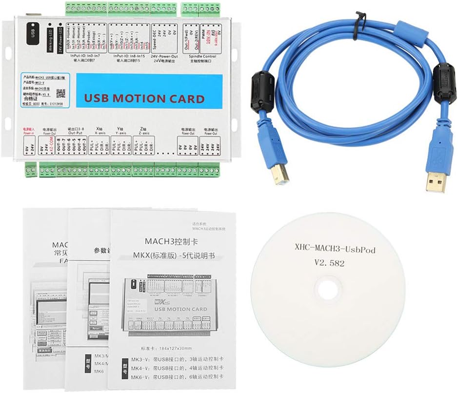 Mach3 Motion Card, 3 Axis Mach3 Breakout Board CNC USB Motion Control ...