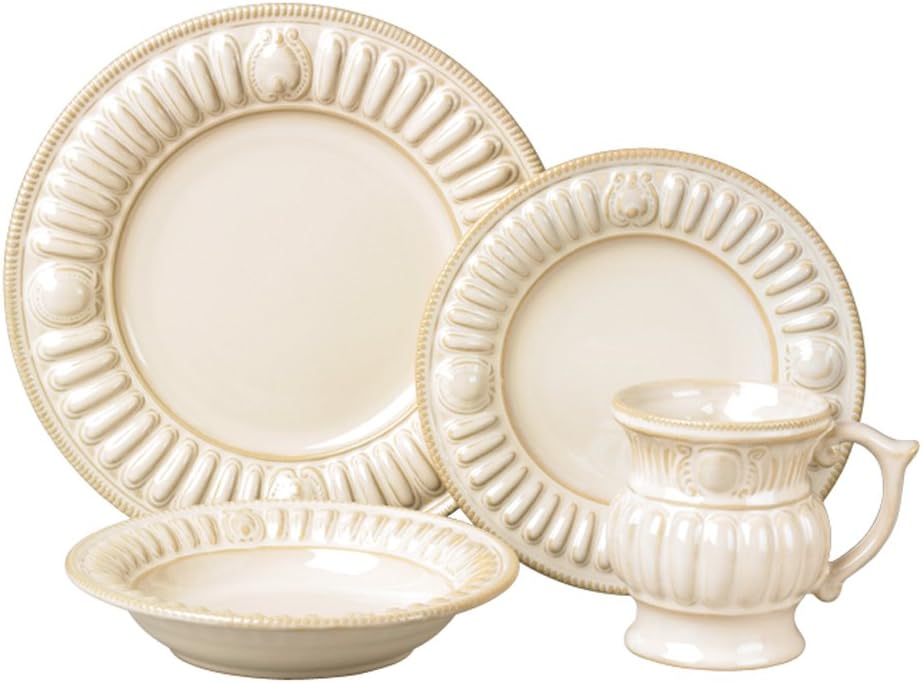 Amazon.com | Pfaltzgraff Palladium Ivory 48 pc dinnerware set Service ...