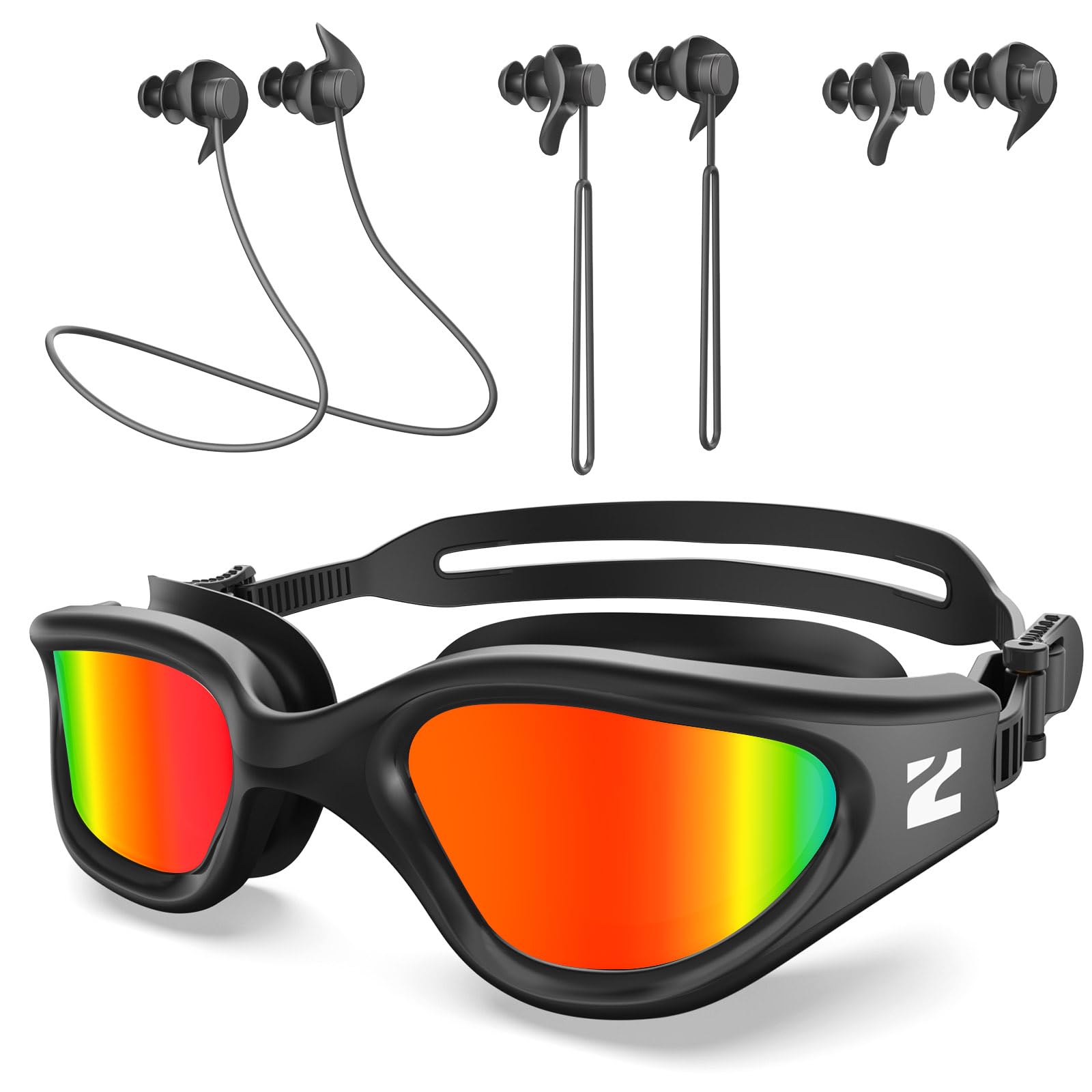 ZIONOR G1 Lite Polarized Swimming Goggles with 3 Pairs Earplugs, Anti ...