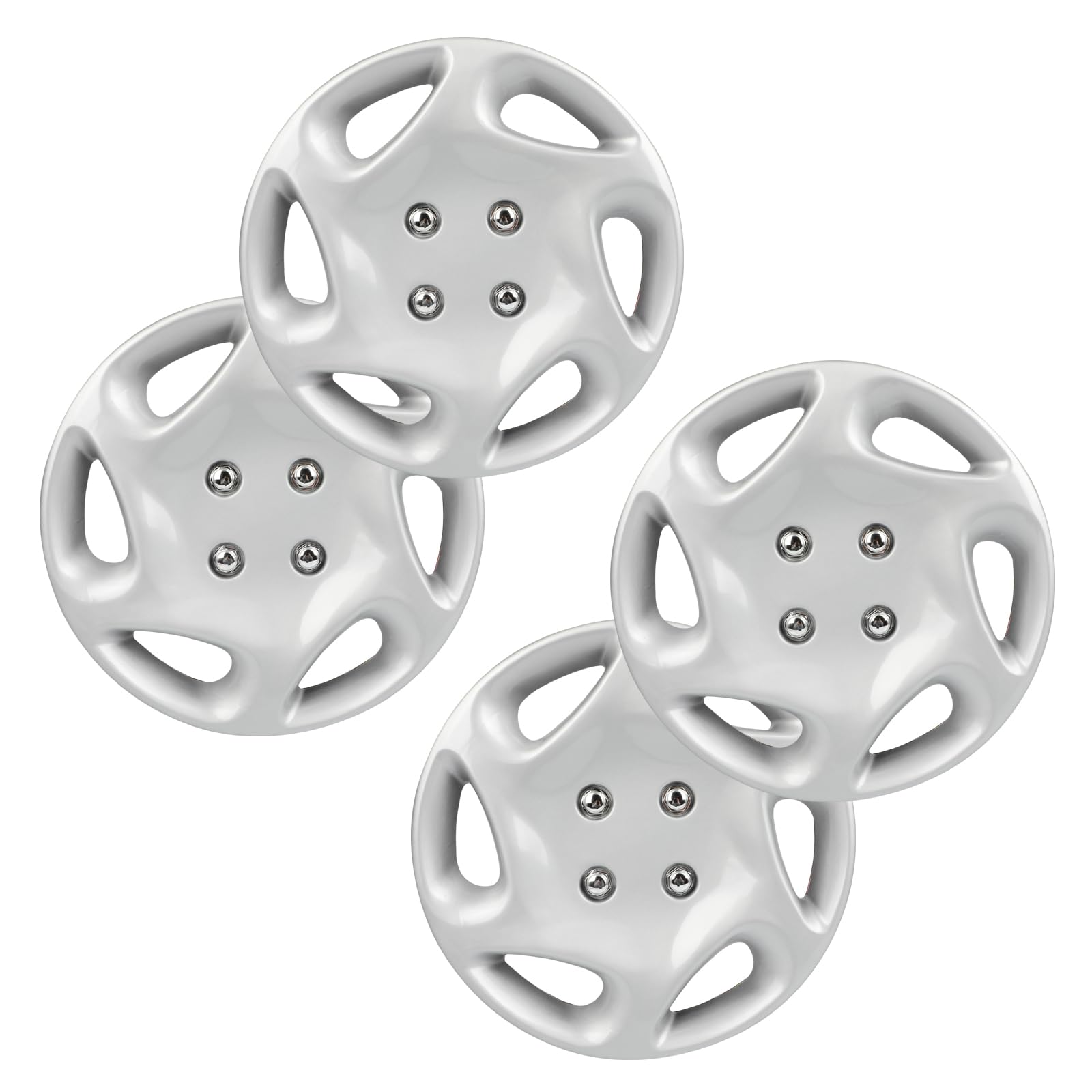 Universal Wheel Cover ABS 13" Silver Hub Caps -Set of 4 Full Heat ...