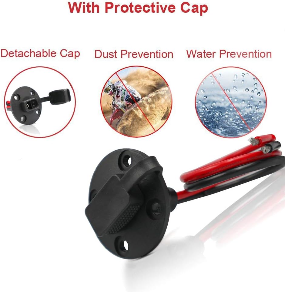 iMESTOU SAE Plug Solar SAE Socket Weatherproof Sidewall Port DIY Cord ...