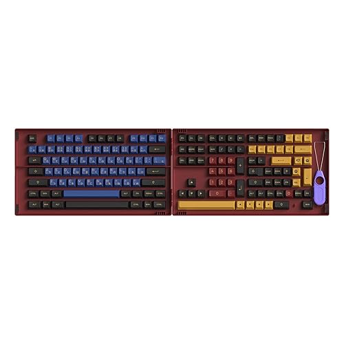 Akko Red & Blue Samurai 226-Key ASA Profile PBT Double-Shot Keycap Set ...