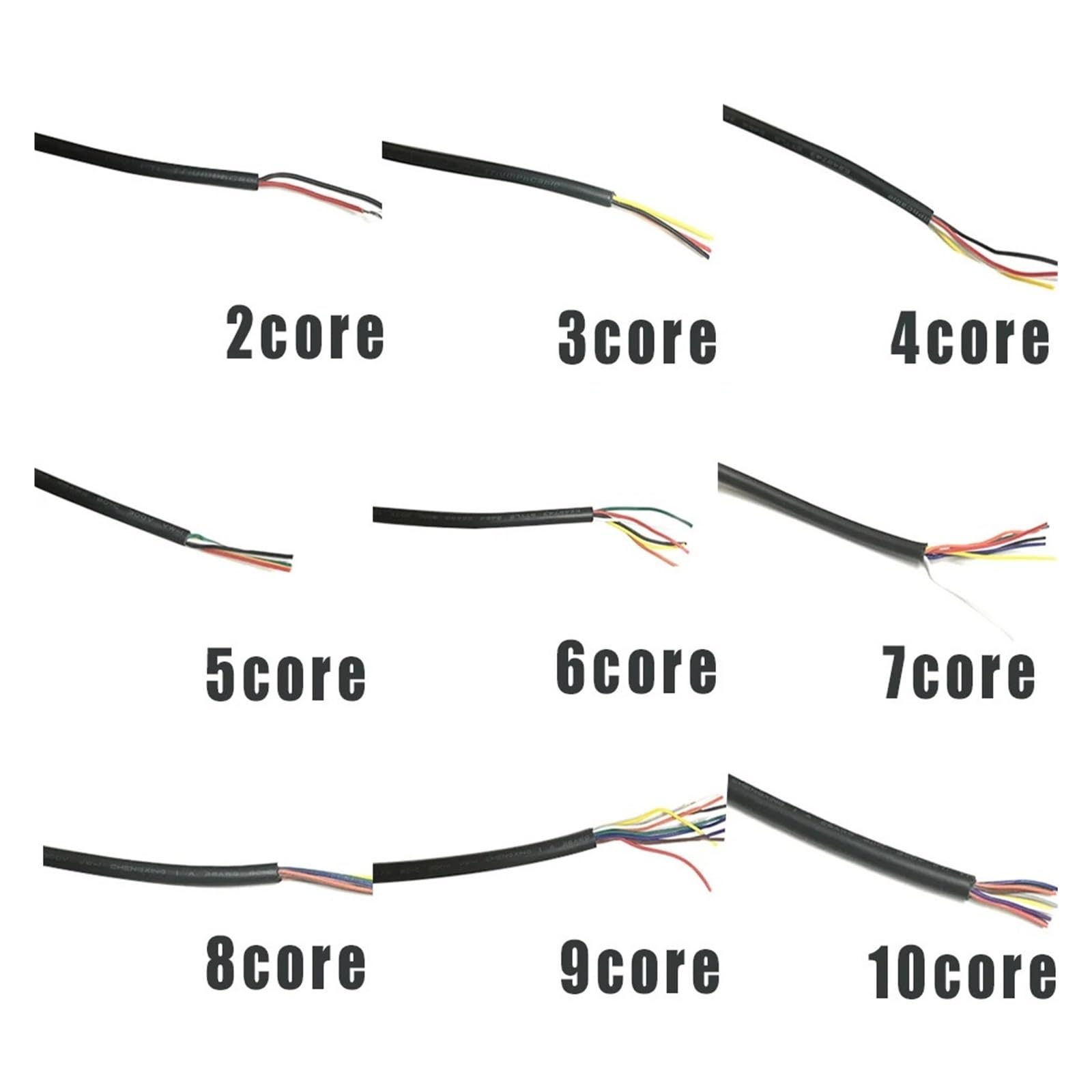 UL (PVC) Wire And Cable 26AWG 28 AWG Signal Cable RVV 2/3/4/5/6/7/8/9/10 Cores T+C Copper ...