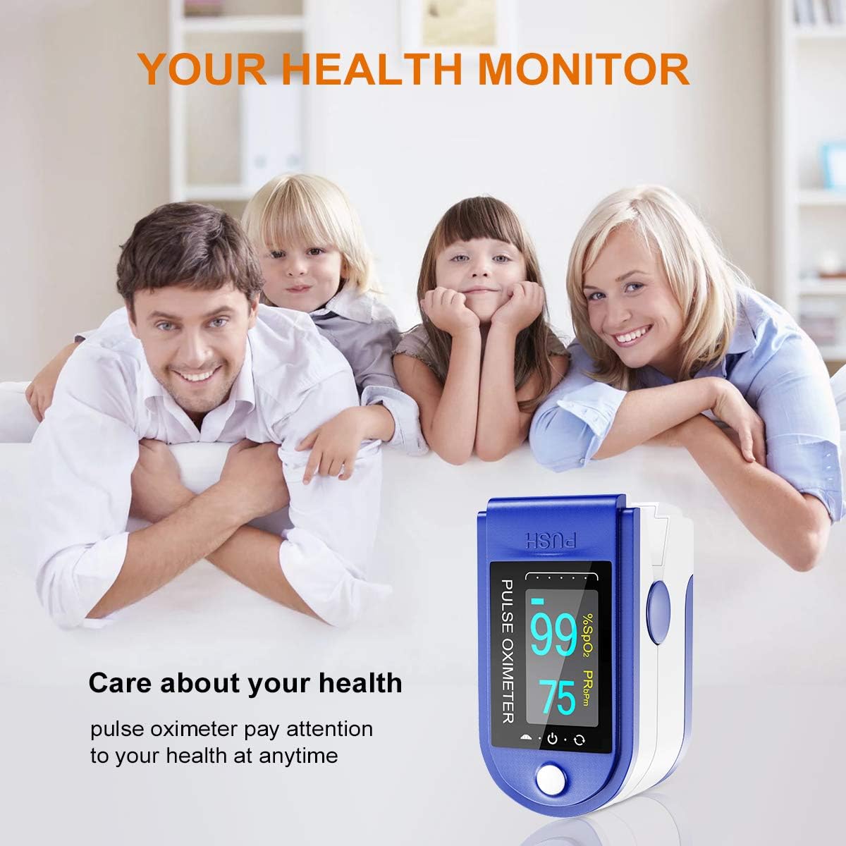 Pulse Oximeter, Oxygen Monitor Finger Heart Rate Monitor Oxygen ...