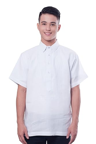 MY09 - Filipino Office Barong Tagalog Gusot Bihis Mayaman - White (US ...
