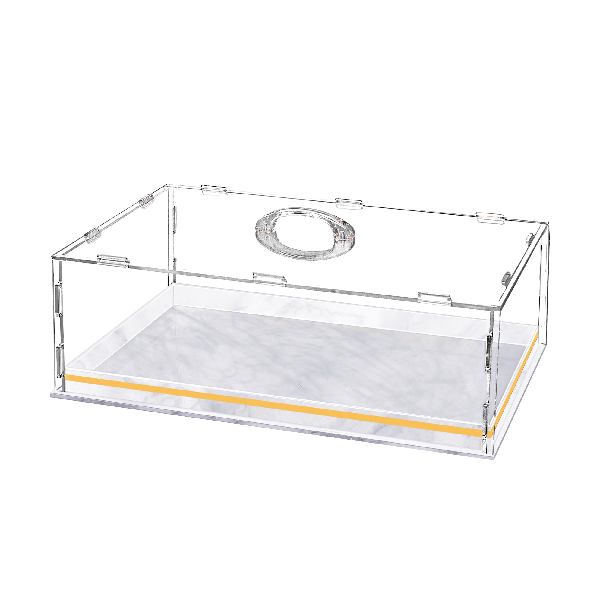GENMOUS Acrylic Rectangular Cake Tray, Cake Stand Plate with Clear ...