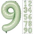 Amazon.com: Number 9 Balloon 40 Inch Sage Green Number Balloon Foil ...