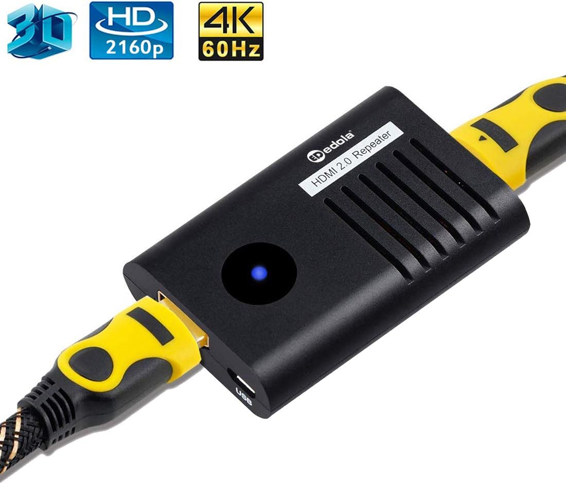 Amazon.com: HDMI Repeater 4K, edola Upgrade HDMI 2.0 Repeater Signal ...