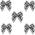 Amazon.com: VIVIQUEN 50pcs Mini Gingham Ribbon Bows Checkered Ribbon Flowers Plaid Ribbon Bow ...