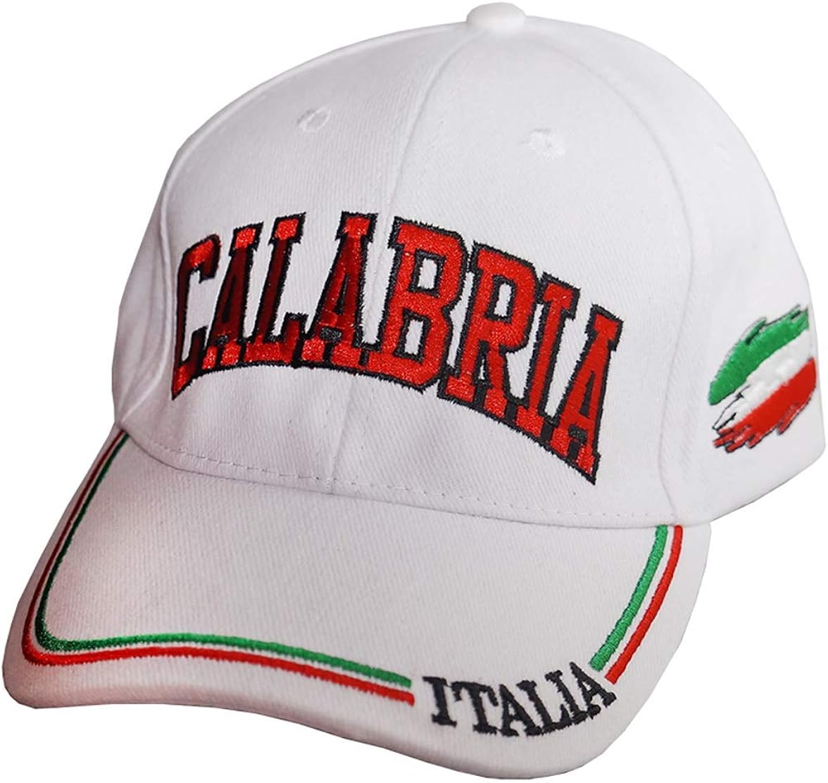 Amazon.com: Calabria White Baseball Cap – Colorful Italian Hat - Italy ...