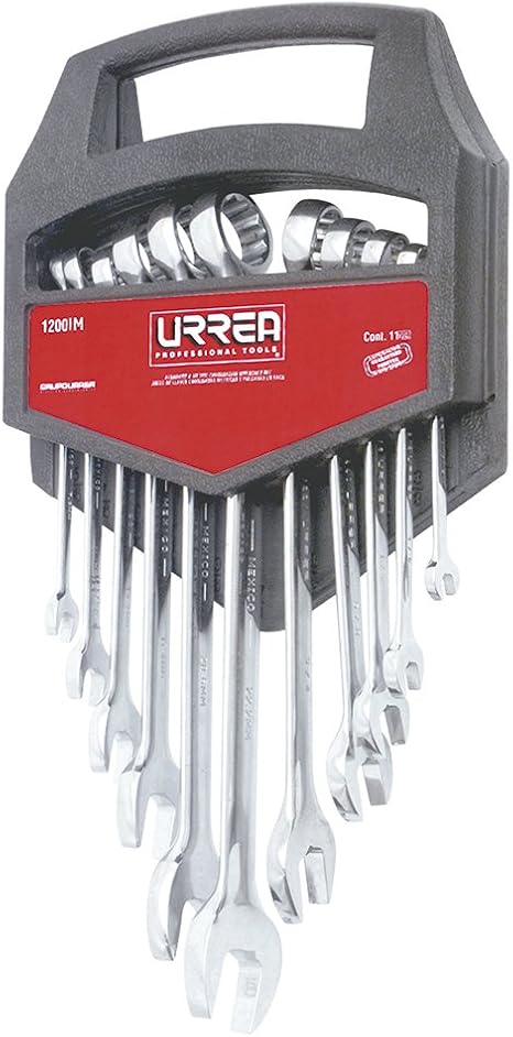 Urrea Herramientas 1200IM Juego de 11 Llave Combinado Métricos con Rack: Amazon.com.mx ...