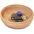 Amazon.com: Small Round Keys Basket for Entryway Woven Baskets for ...