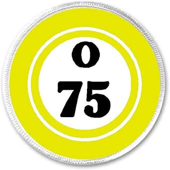 O 75 O75 Bingo Ball - 3" Sew/Iron On Patch Game Hobby Number Board ...