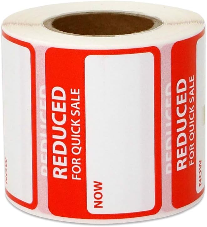 Amazon.com: 1200 Labels - Reduced for Quick Sale Stickers for Retail ...