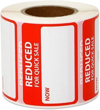 Amazon.com: 1200 Labels - Reduced for Quick Sale Stickers for Retail ...