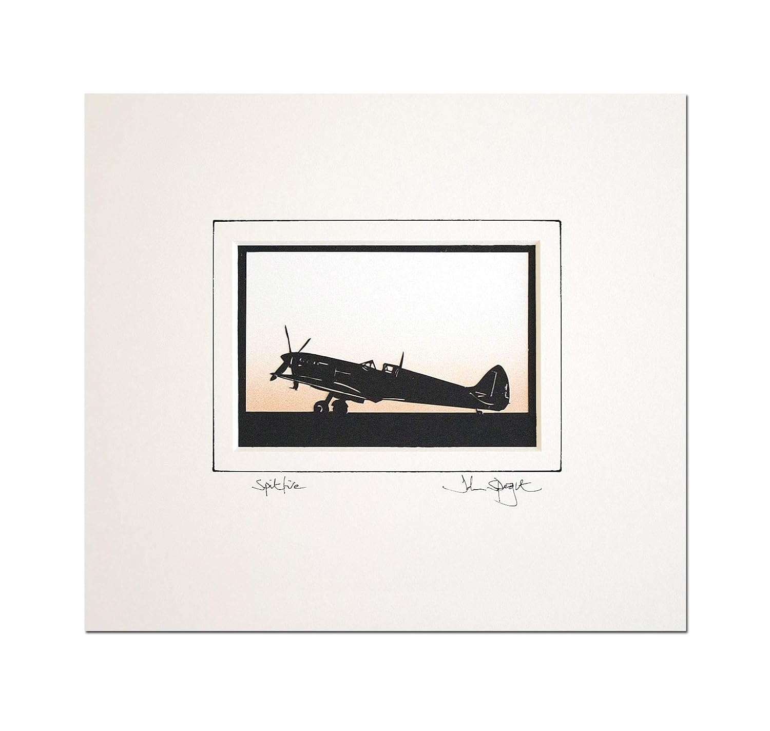 Spitfire Aircraft Original Signed Hand Cut Silhouette Papercut Art by ...