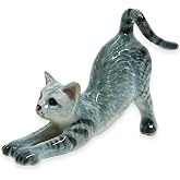 Amazon.com: WitnyStore Tiny 1½" Long Sleeping White Grey Tabby Cat ...